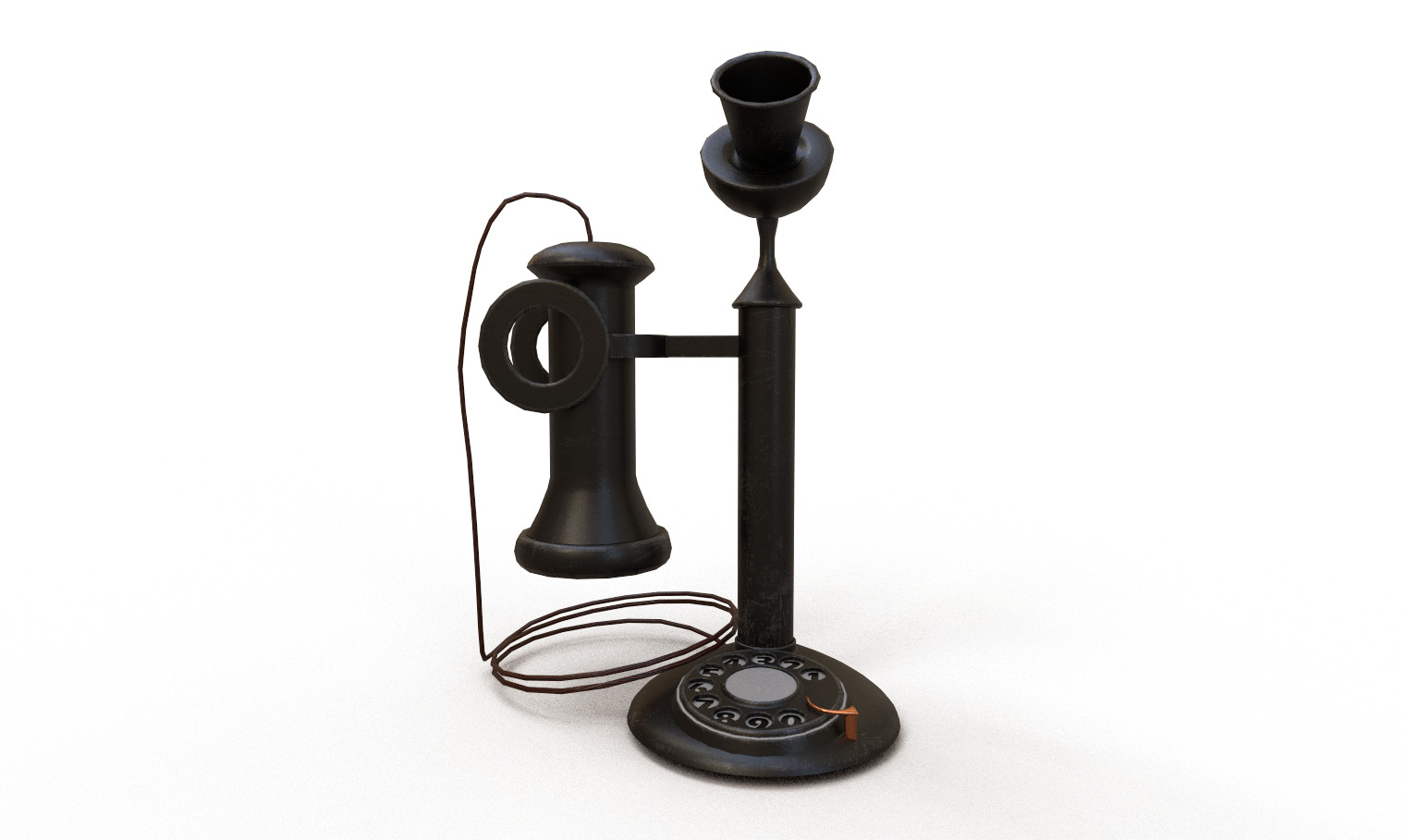 ArtStation - Old Phone from the forties Low Poly 3D model | Game Assets