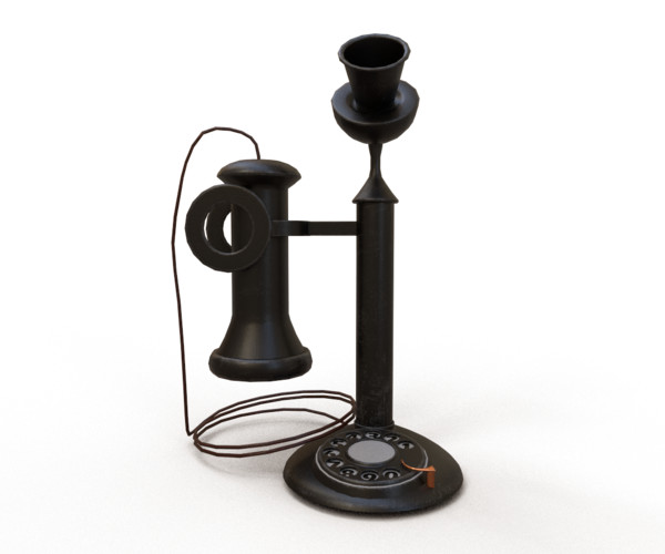 ArtStation - Old Phone from the forties Low Poly 3D model | Game Assets