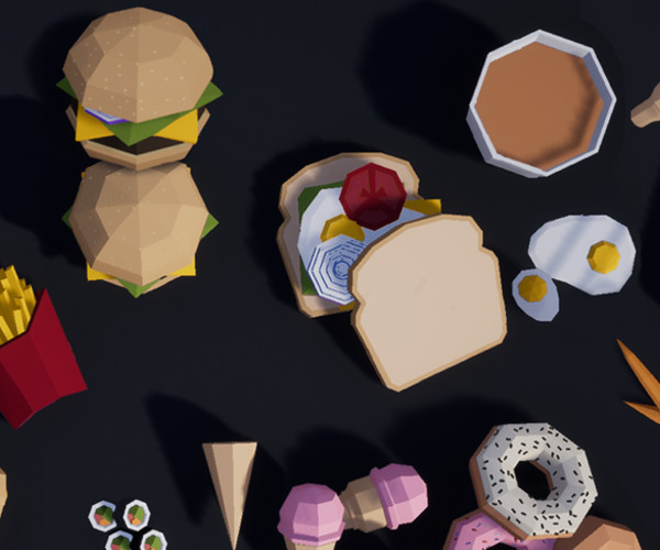 ArtStation - Low Poly Food Pack | UE4 | Game Assets