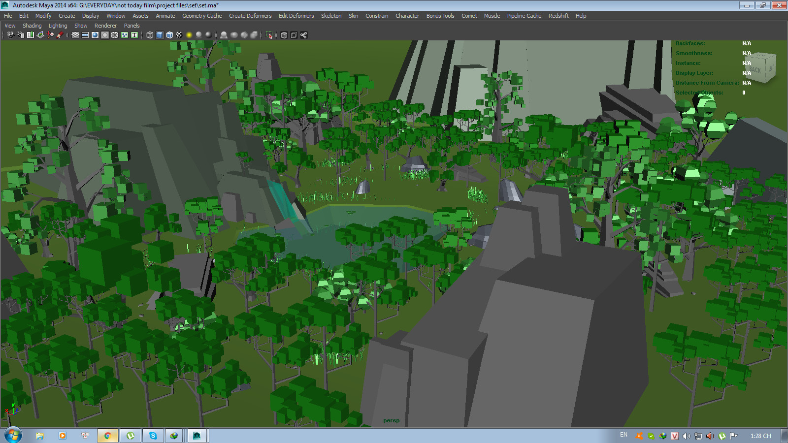ArtStation - Boxy Forest Maya scenes | Resources