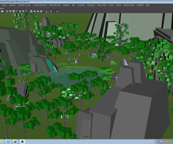 ArtStation - Boxy Forest Maya scenes | Resources