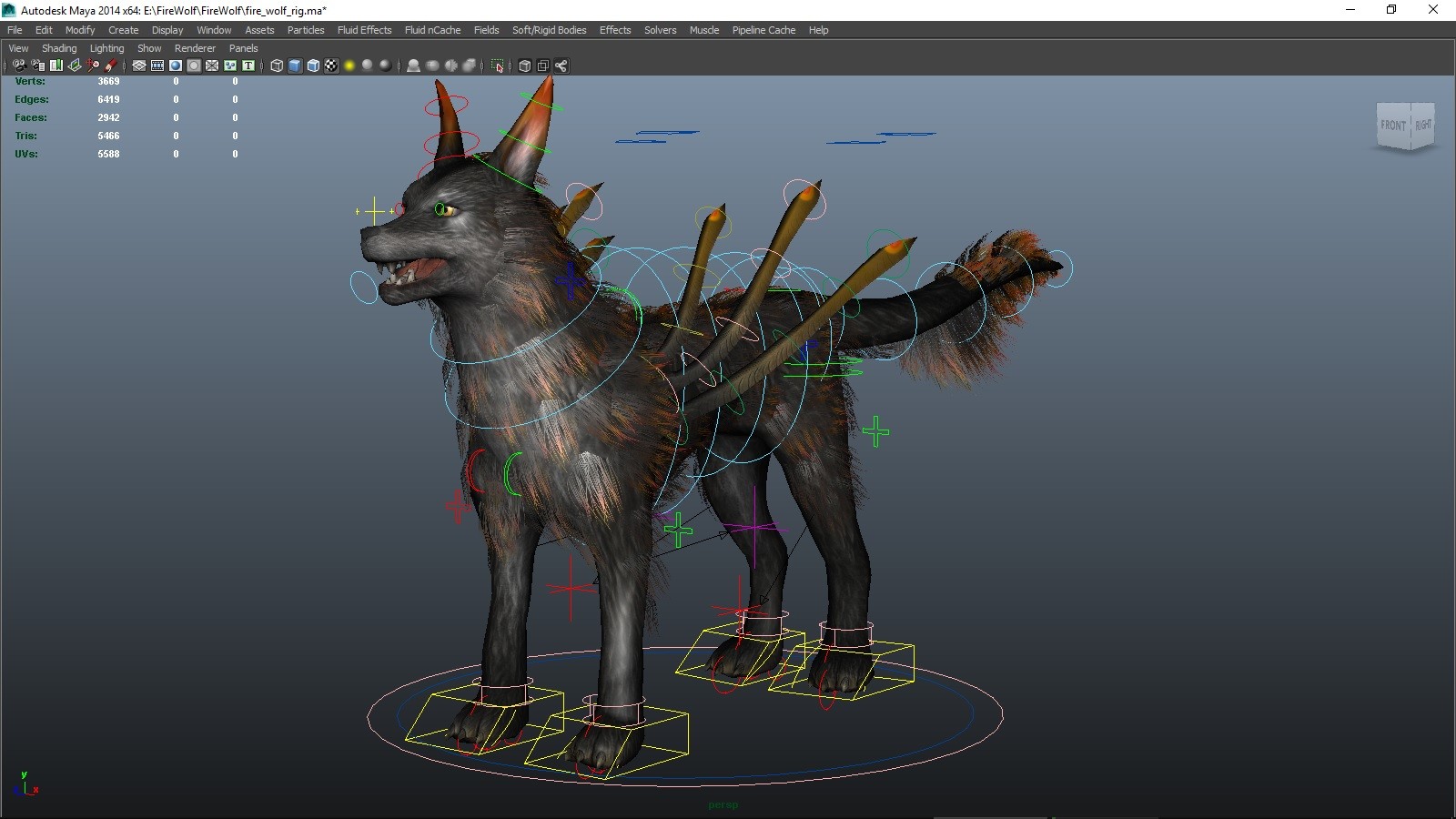ArtStation - Fire Wolf Maya Rig | Resources