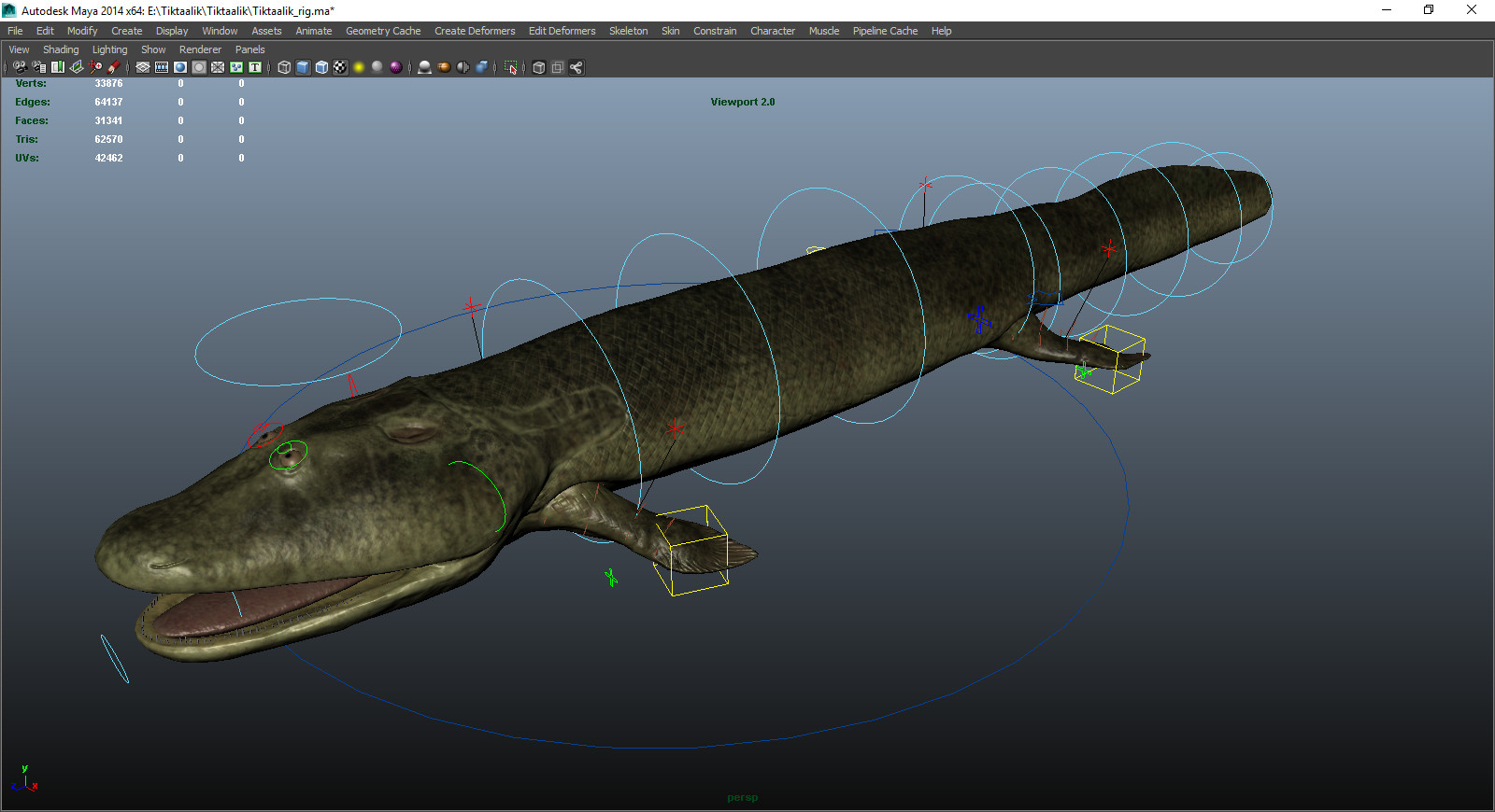 ArtStation - Tiktaalik Roseae Maya Rig | Resources