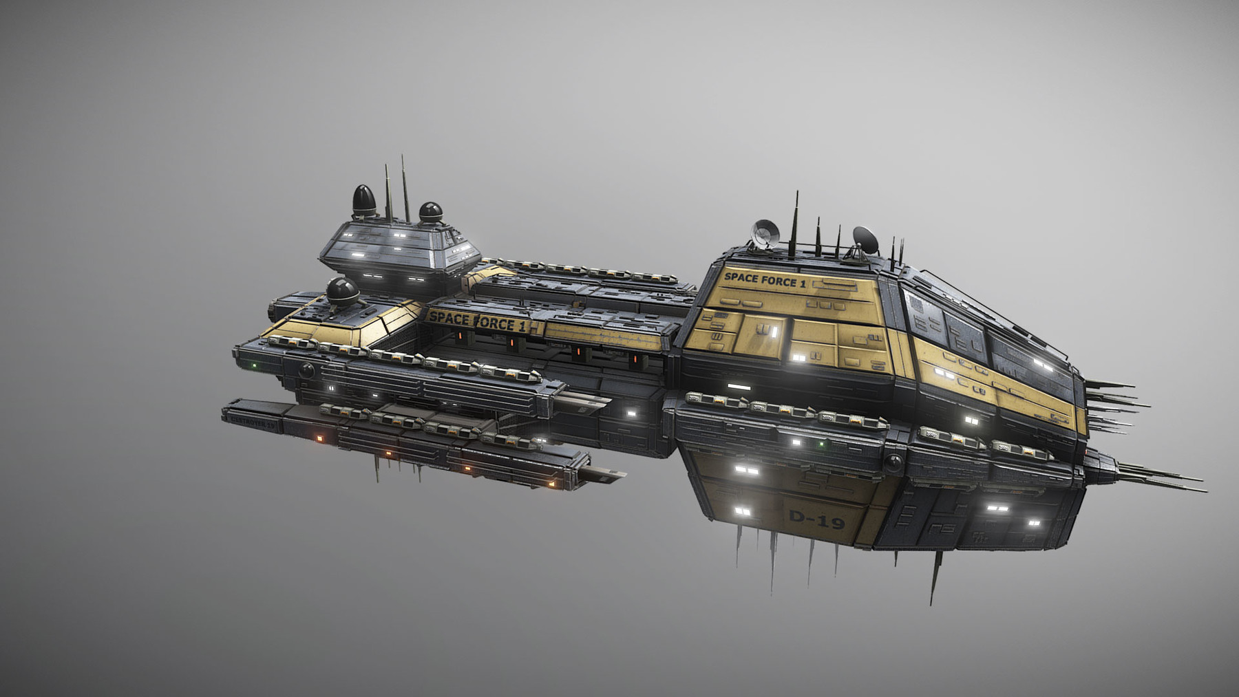 ArtStation - Space force 1 Destroyer | Game Assets
