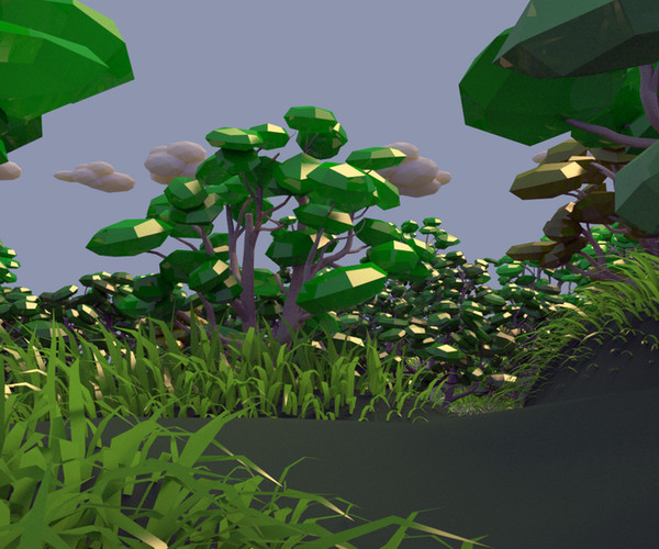 ArtStation - Low poly forest Maya scene | Resources