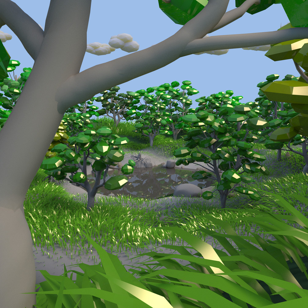 ArtStation - Low poly forest Maya scene | Resources