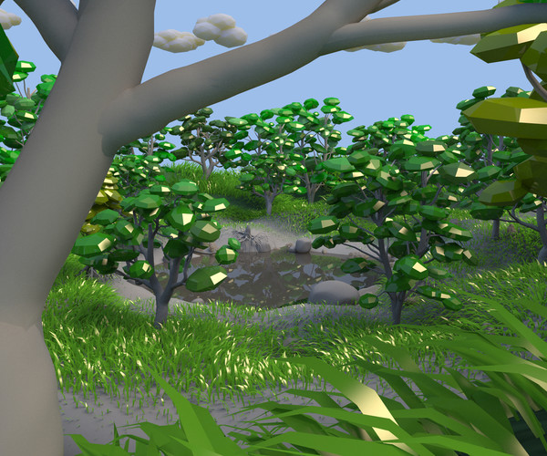ArtStation - Low poly forest Maya scene | Resources