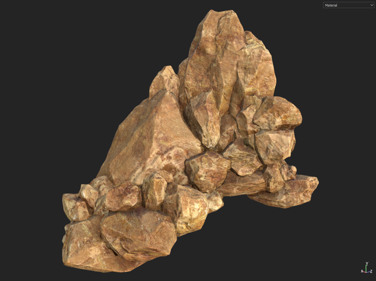 ArtStation - Low poly Realistic Yellow Rock Canyon Modular Pack | Game ...