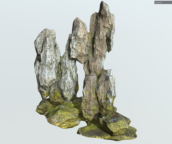 ArtStation - Low poly Cave Mossy Rock Modular Pack | Game Assets