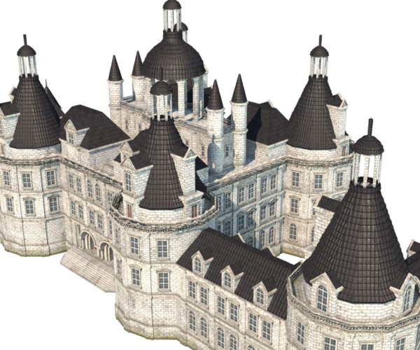 ArtStation - Low Poly Chateau-Castle - Inspired by Chateau de Chambord ...