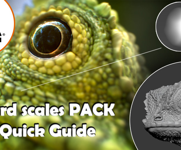 ArtStation - Zbrush - Lizard scales PACK + tutorial | Tutorials