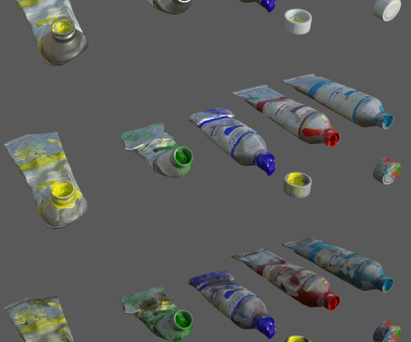 ArtStation - Paint Tubes - Textured 3D Low Poly Model | Resources