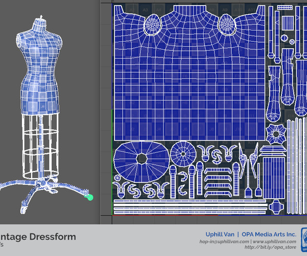 ArtStation - Vintage Dressform - Textured 3D Low Poly Model | Resources