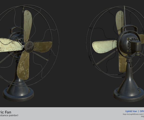 ArtStation - Vintage Electric Fan - Textured 3D Low Poly Model | Resources