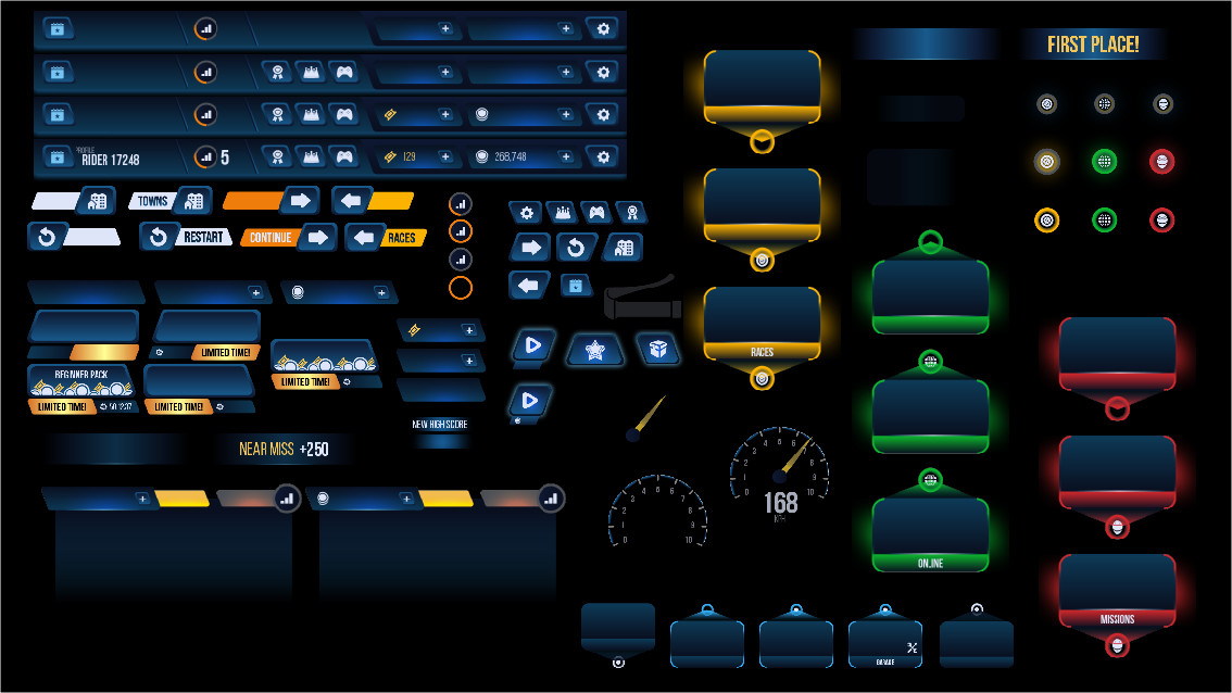 ArtStation - Mobile Motorcycle Race GUI | Game Assets
