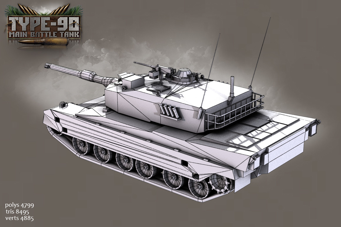 ArtStation - Type-90 Main Battle Tank | Game Assets