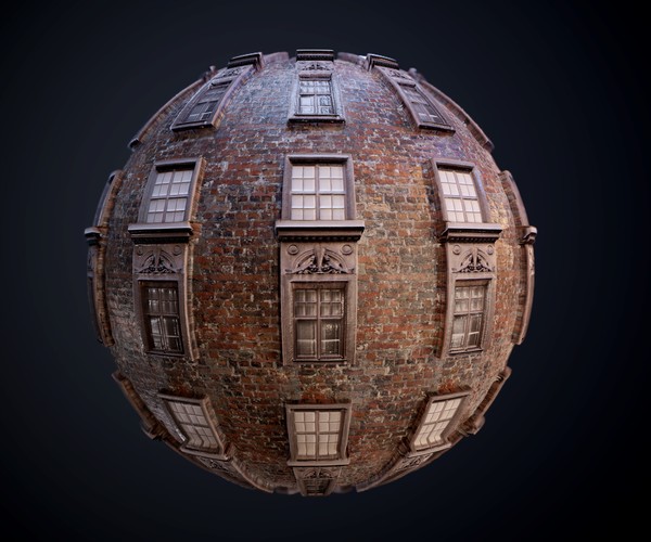 ArtStation - Brick Building Ornate Windows Seamless PBR Texture | Game ...