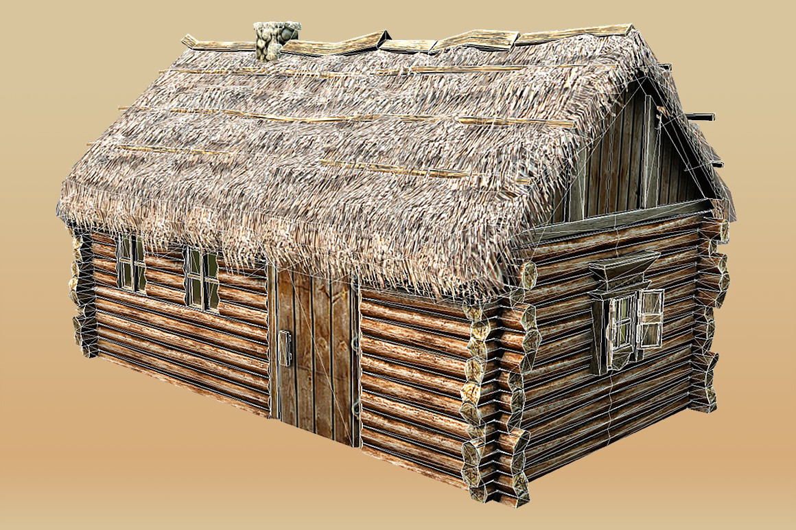 ArtStation - Wooden Thatch House | Game Assets