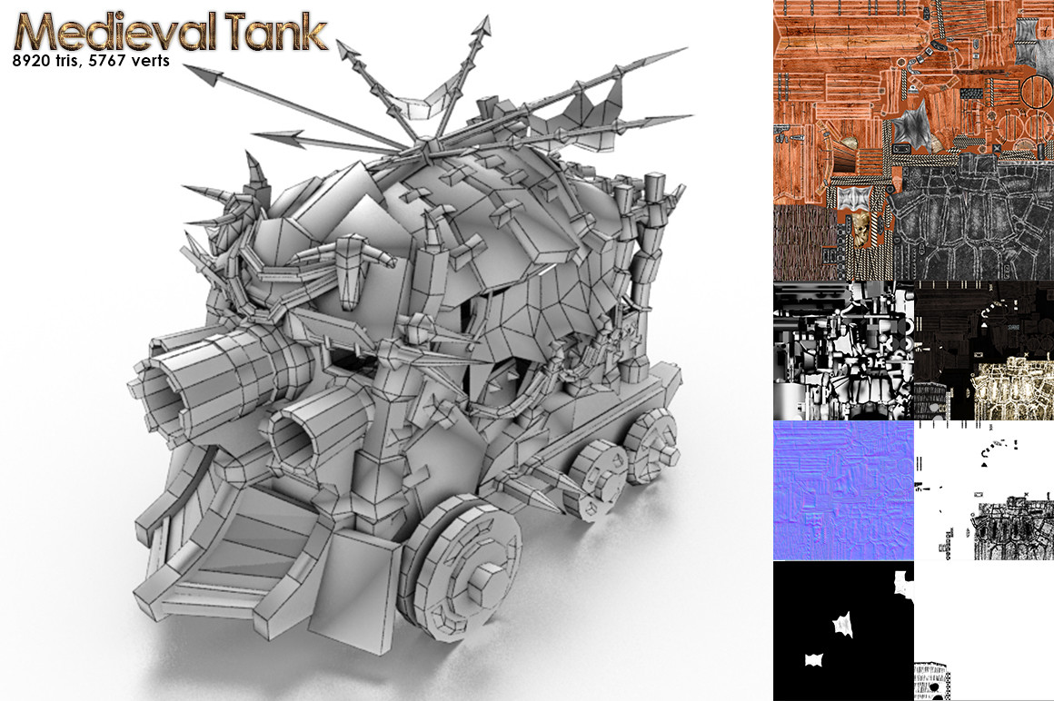 ArtStation - Medieval Tank | Game Assets