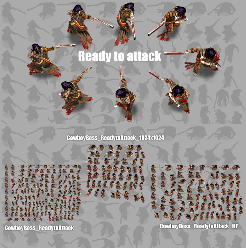 ArtStation - 2D Cowboy Boss | Game Assets