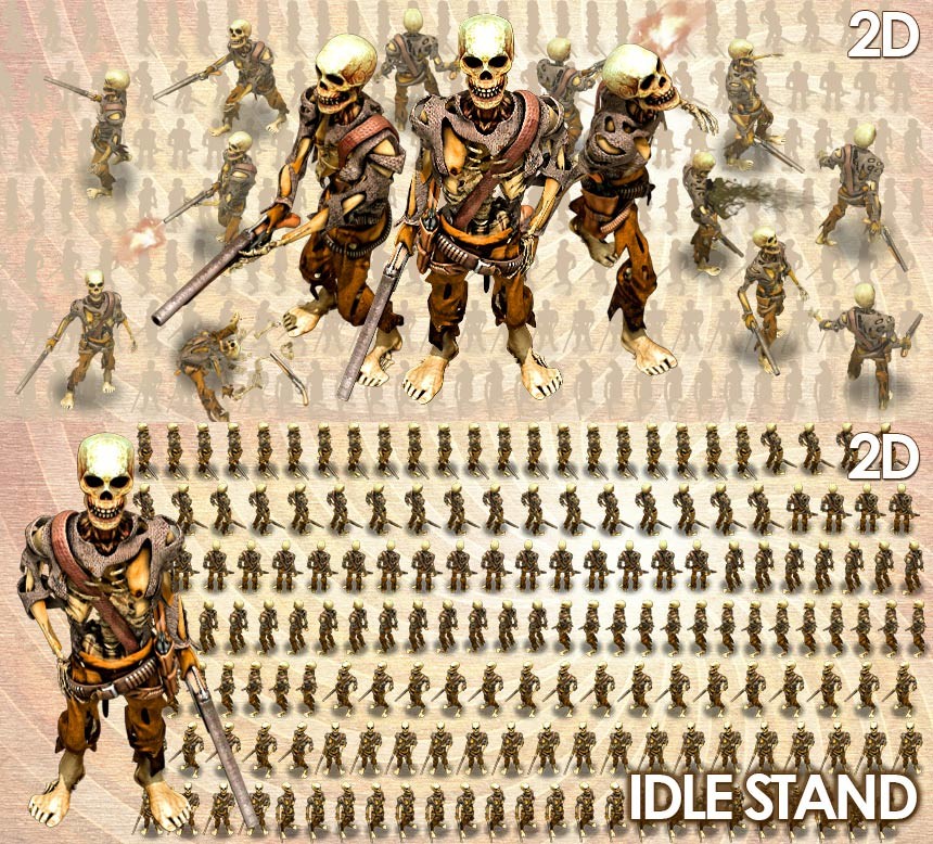 ArtStation - 2D Cowboy Skeleton | Game Assets