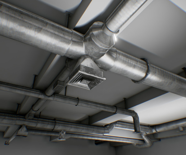 ArtStation - Air ducts modular system 60 elements interior/exterior ...