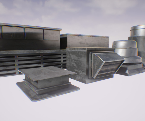 ArtStation - Air ducts modular system 60 elements interior/exterior ...