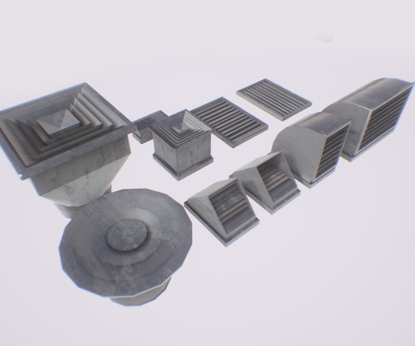 ArtStation - Air ducts modular system 60 elements interior/exterior ...