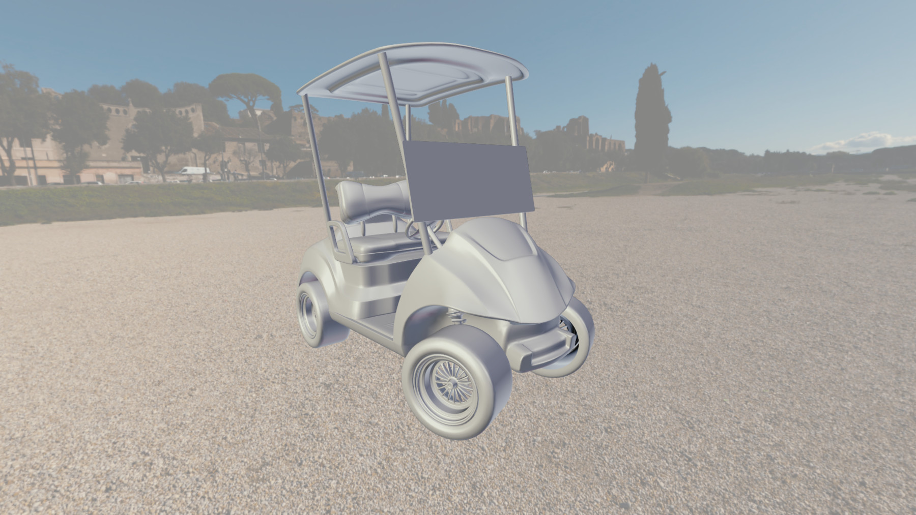 ArtStation - detailed low poly golf cart model 3D model | Resources