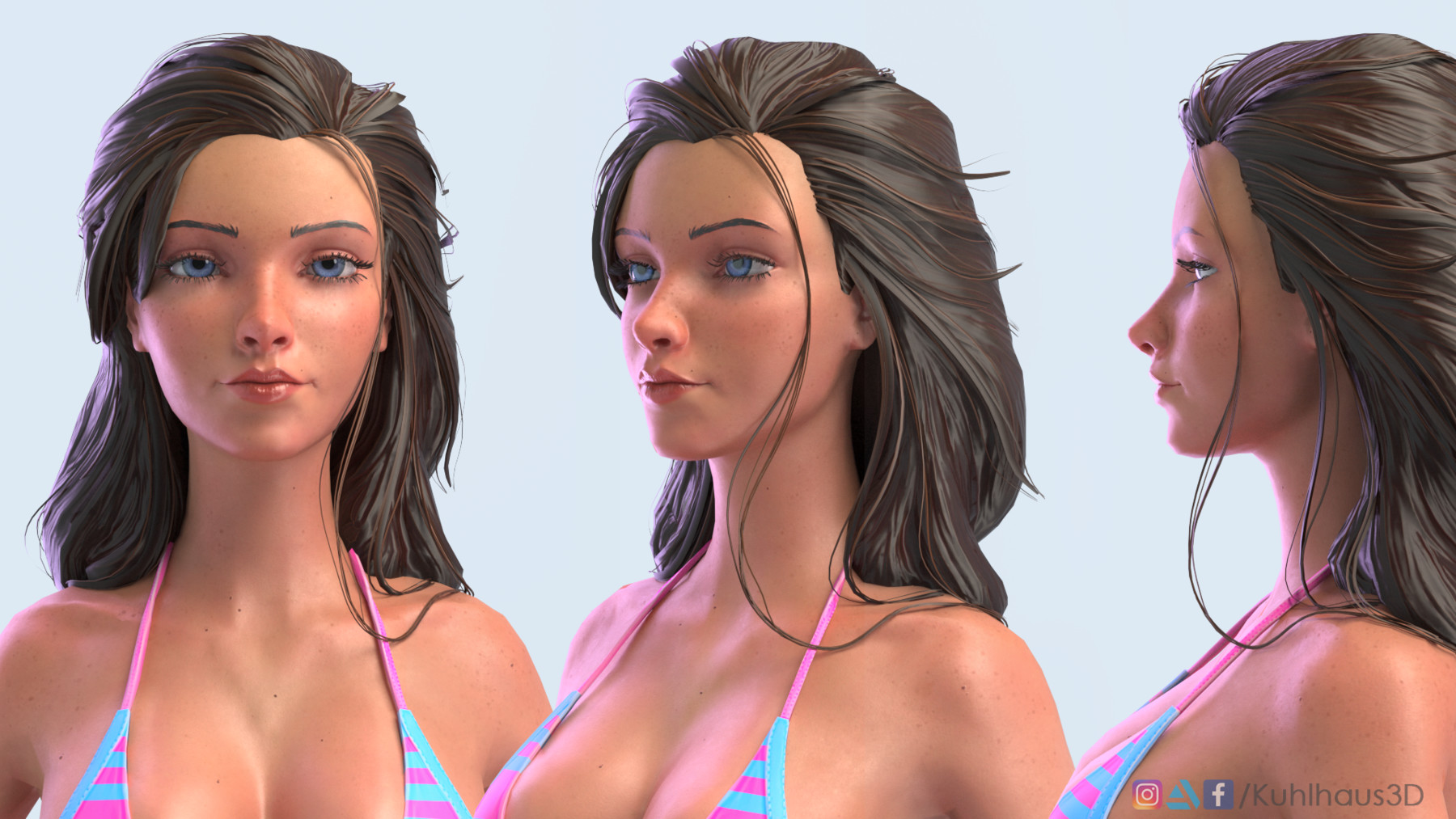 ArtStation - Kat - girl in swimsuit. 3d Realtime chracter with 4k PBR textures. | Resources