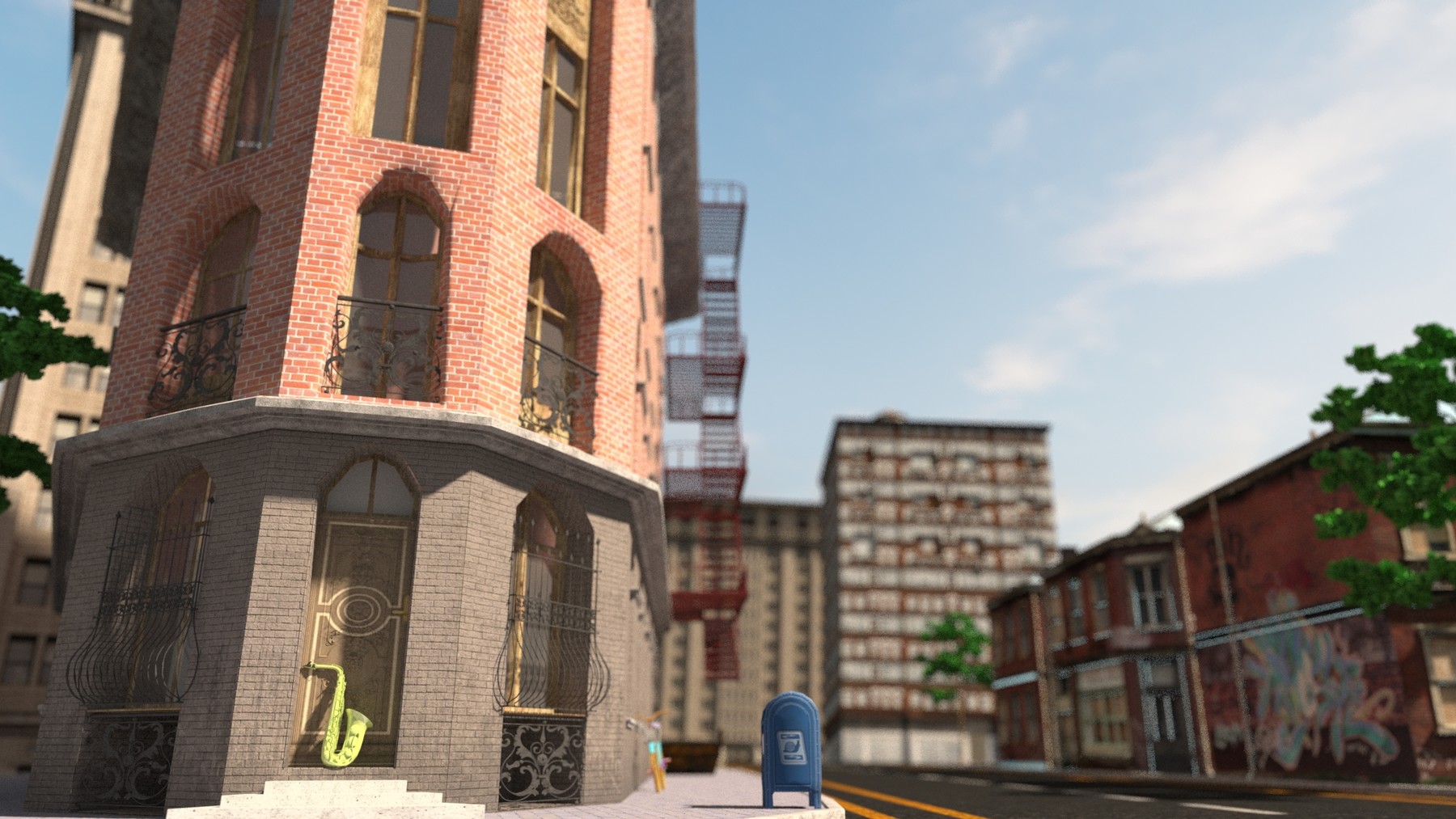 ArtStation - Corner building | Game Assets