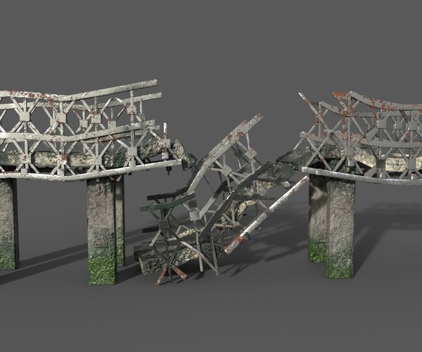 ArtStation - Destroyed Bridge | Game Assets