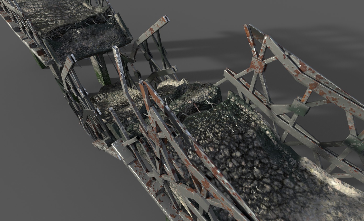 ArtStation - Destroyed Bridge | Game Assets