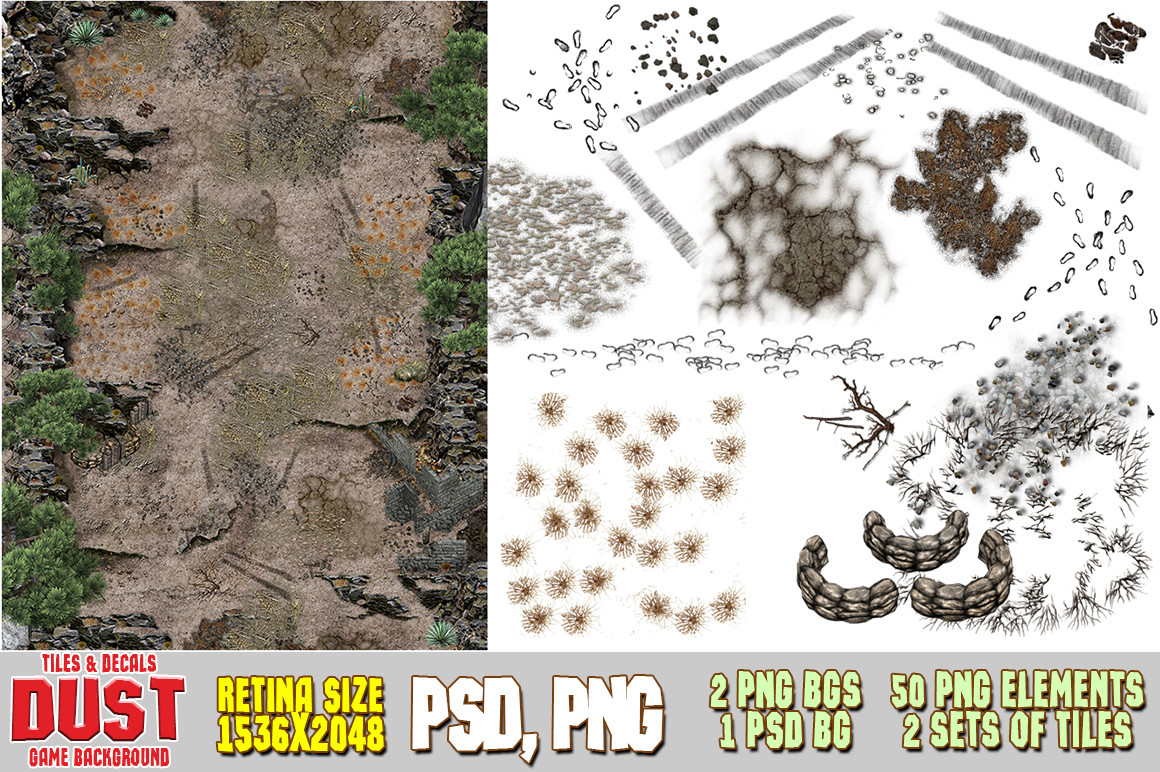 ArtStation - DUST 2D MAP TILES AND DECALS | Game Assets