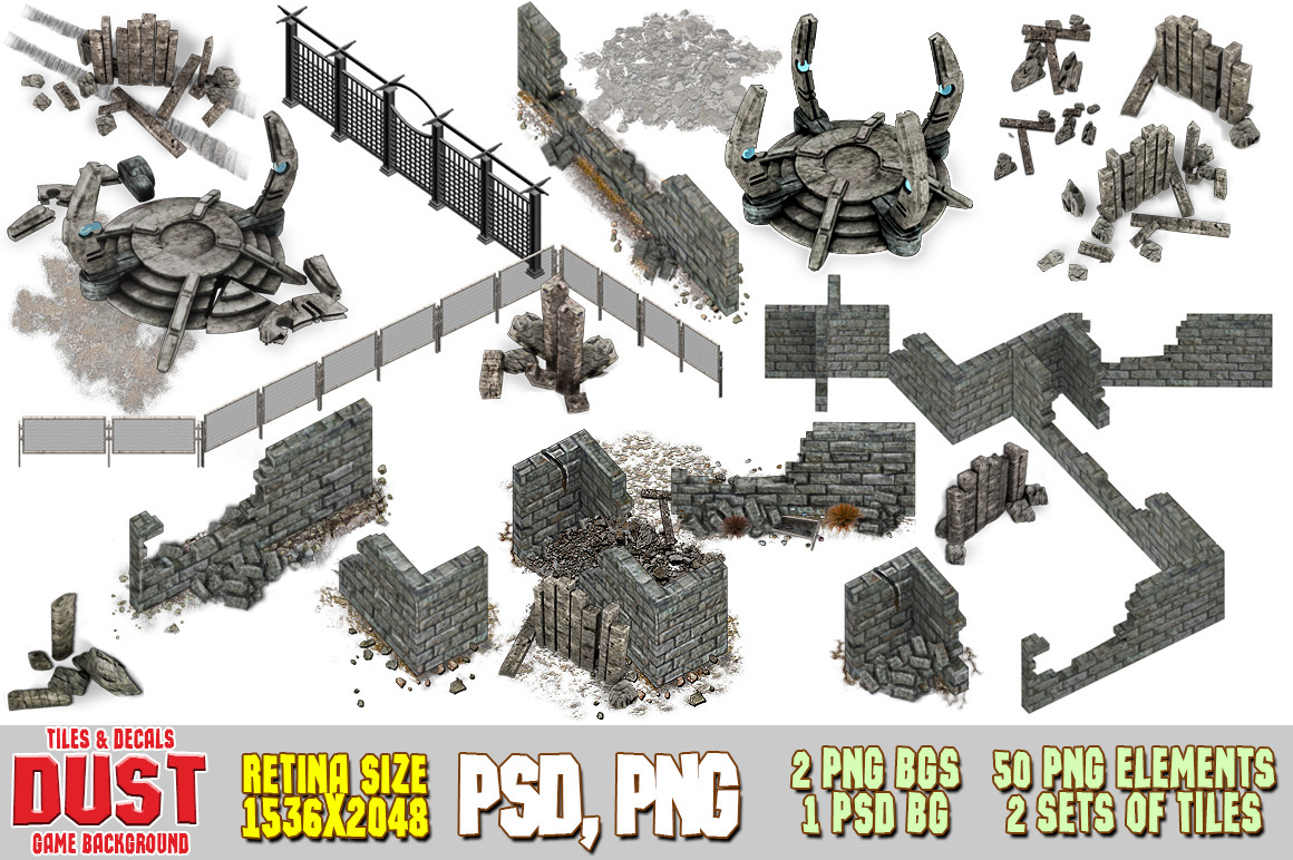 ArtStation - DUST 2D MAP TILES AND DECALS | Game Assets