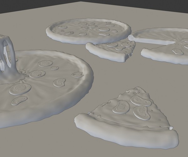 ArtStation - pepperoni pizza slices Low-poly 3D model | Resources