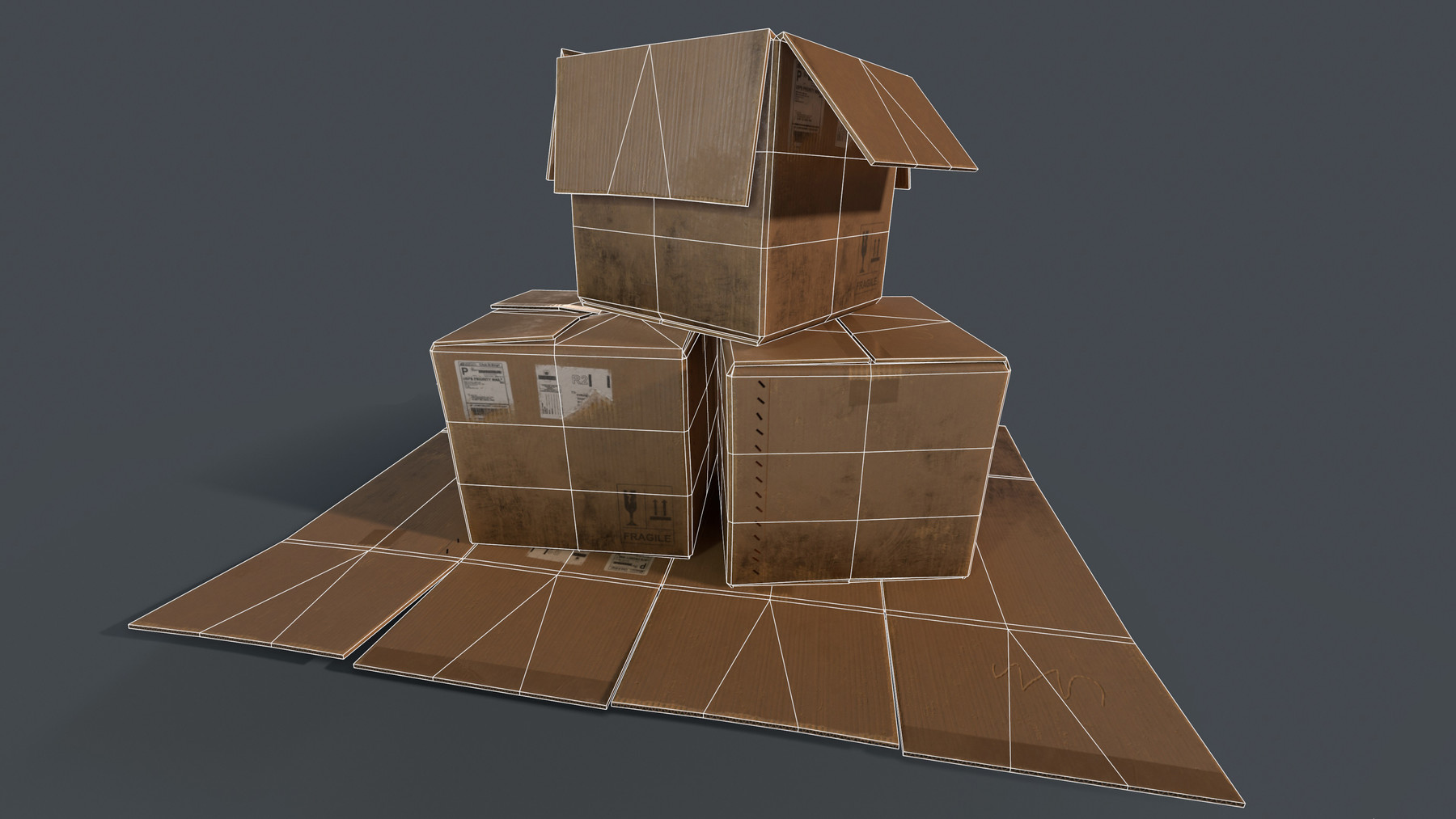 ArtStation - Cardboard Box Bedroom Clutter (PBR Game Ready) | Game Assets