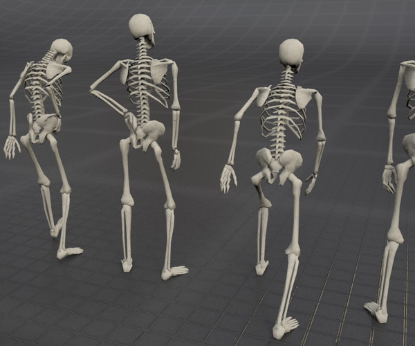 ArtStation - Skeleton Poses Pack - Low-poly 3D model | Game Assets