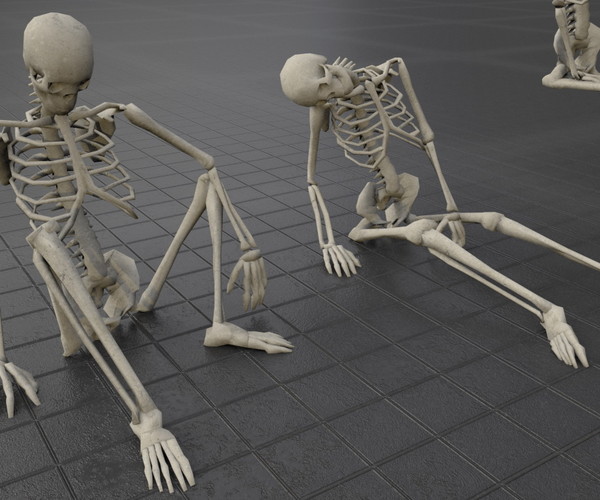 ArtStation - Skeleton Poses Pack - Low-poly 3D model | Game Assets