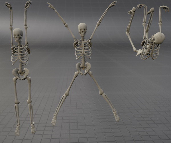 ArtStation - Skeleton Poses Pack - Low-poly 3D model | Game Assets