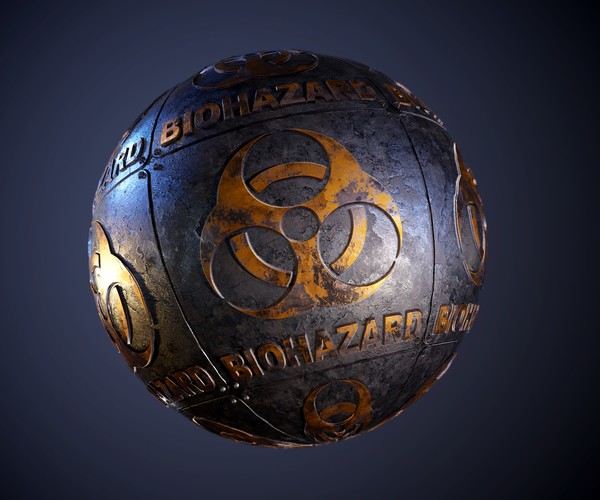 ArtStation - Metal Biohazard Sign Sci-Fi Seamless PBR Texture | Game Assets