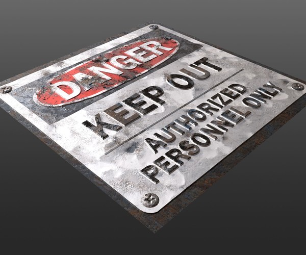 ArtStation - Metal signage Danger Keep Out Seamless PBR Texture | Game ...