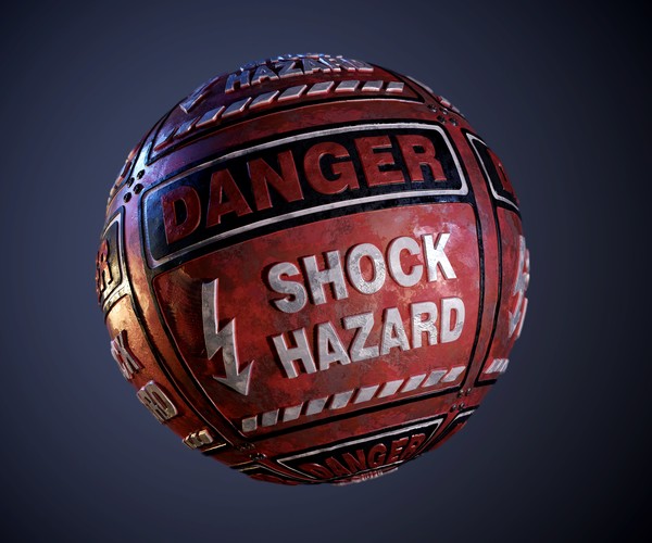 ArtStation - Metal Danger Shock Hazard Red Sign Dirty Rusty Seamless ...