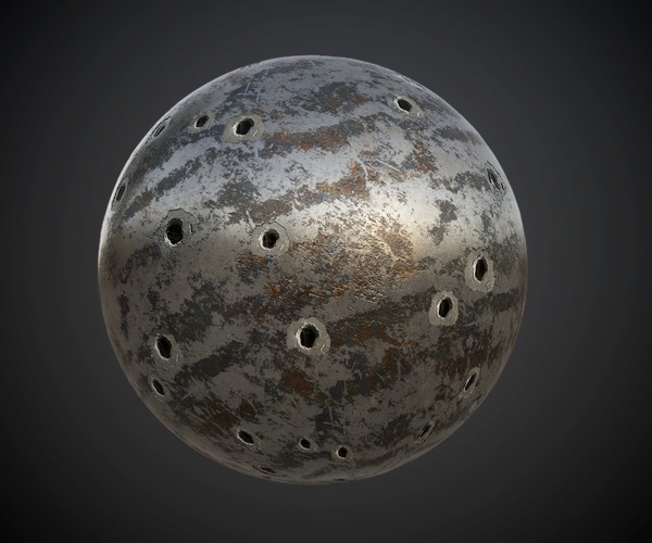 ArtStation - Metal Rusted Scratched Bullet Holes Grunge Seamless PBR ...