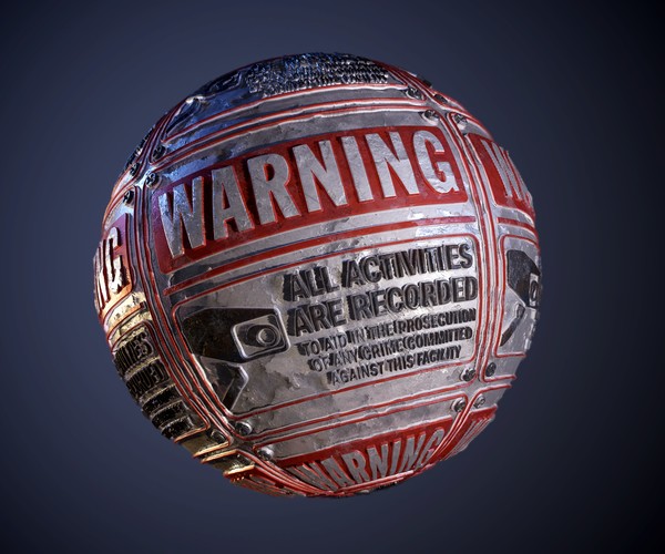 ArtStation - Metal Camera Security Warning Sign Seamless PBR Texture ...