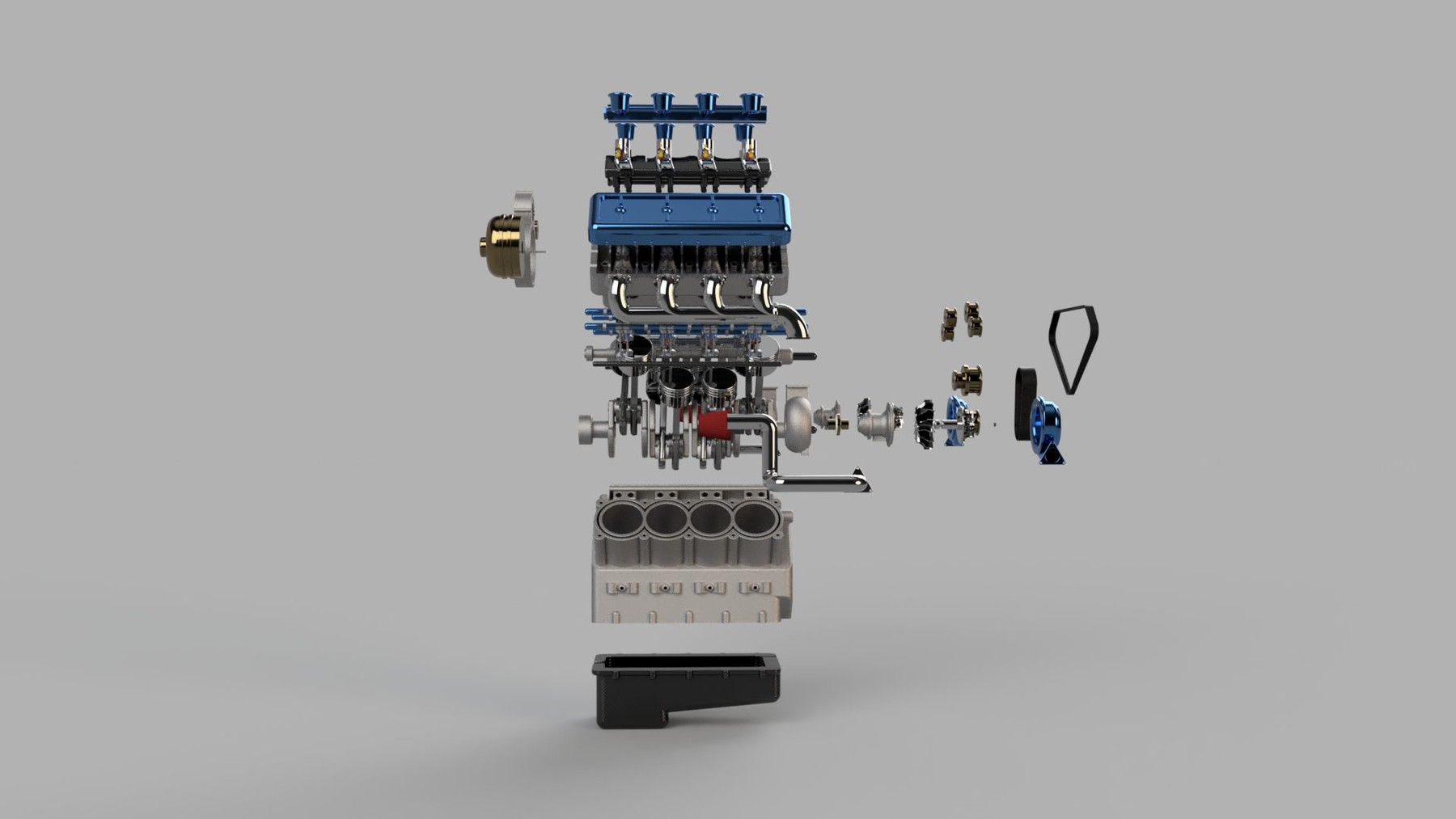 ArtStation - V8 Biturbo Engine 3D model | Resources