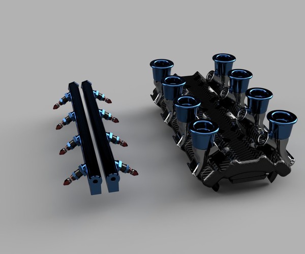 ArtStation - V8 Biturbo Engine 3D model | Resources