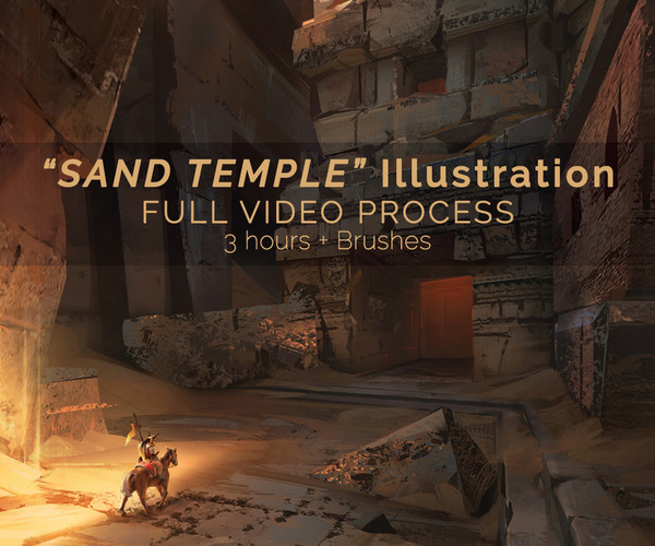 ArtStation - "Sand Temple" Illustration / Full video process + Brushes ...