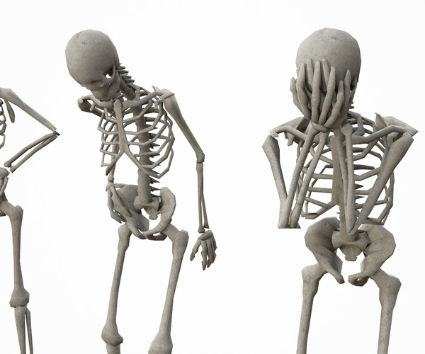 ArtStation - Skeleton Standing Poses - Low-poly 3D model | Resources