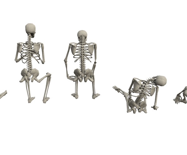 ArtStation - Skeleton Sitting Poses - Low-poly 3D model | Resources